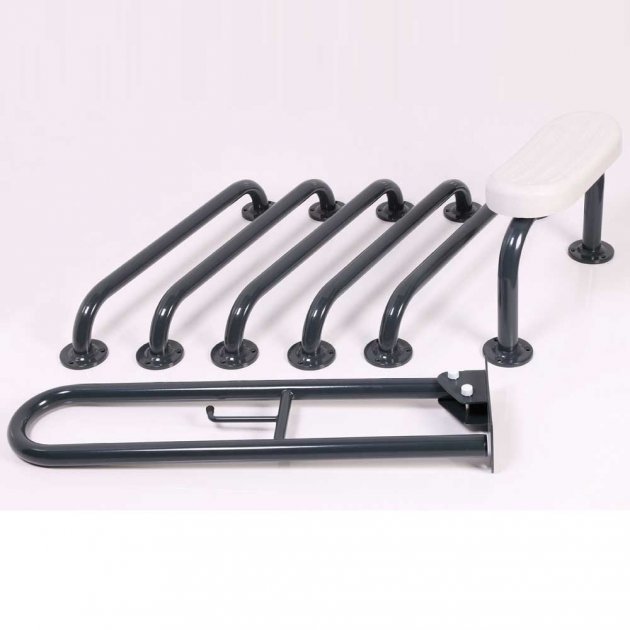 BLLDMT-0/DG - NymaPRO Exposed Fixing Grab Rails with Back – TAP 'N' SHOWER